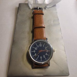 Accessories | New Light Brown Watch With Navy Blue Face Steel Stainless ...
